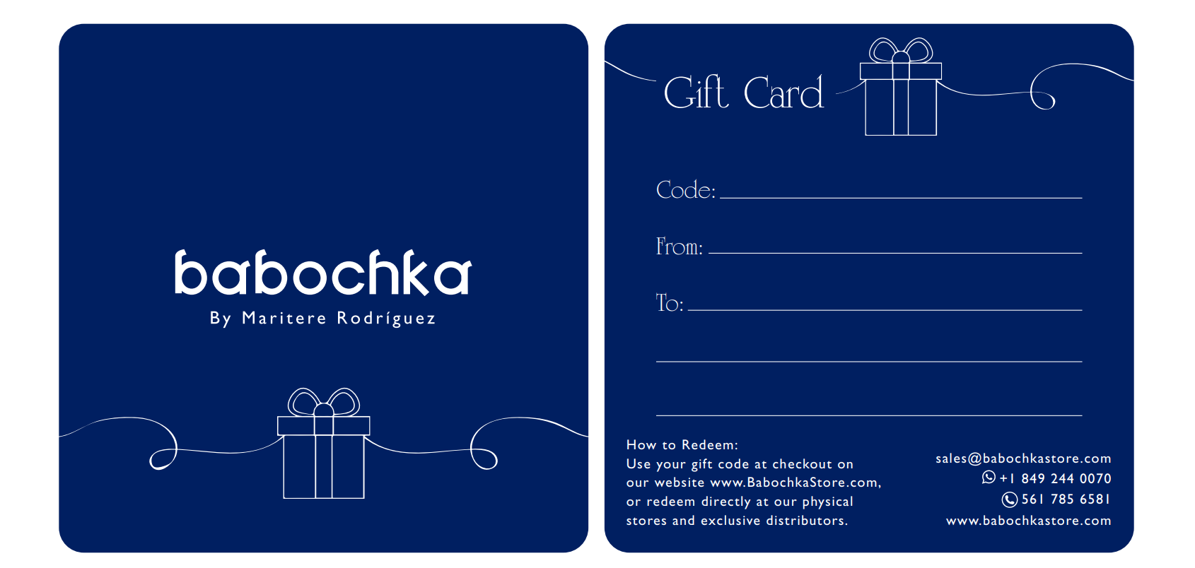 Babochka Store Gift Card Physical – babochkastore